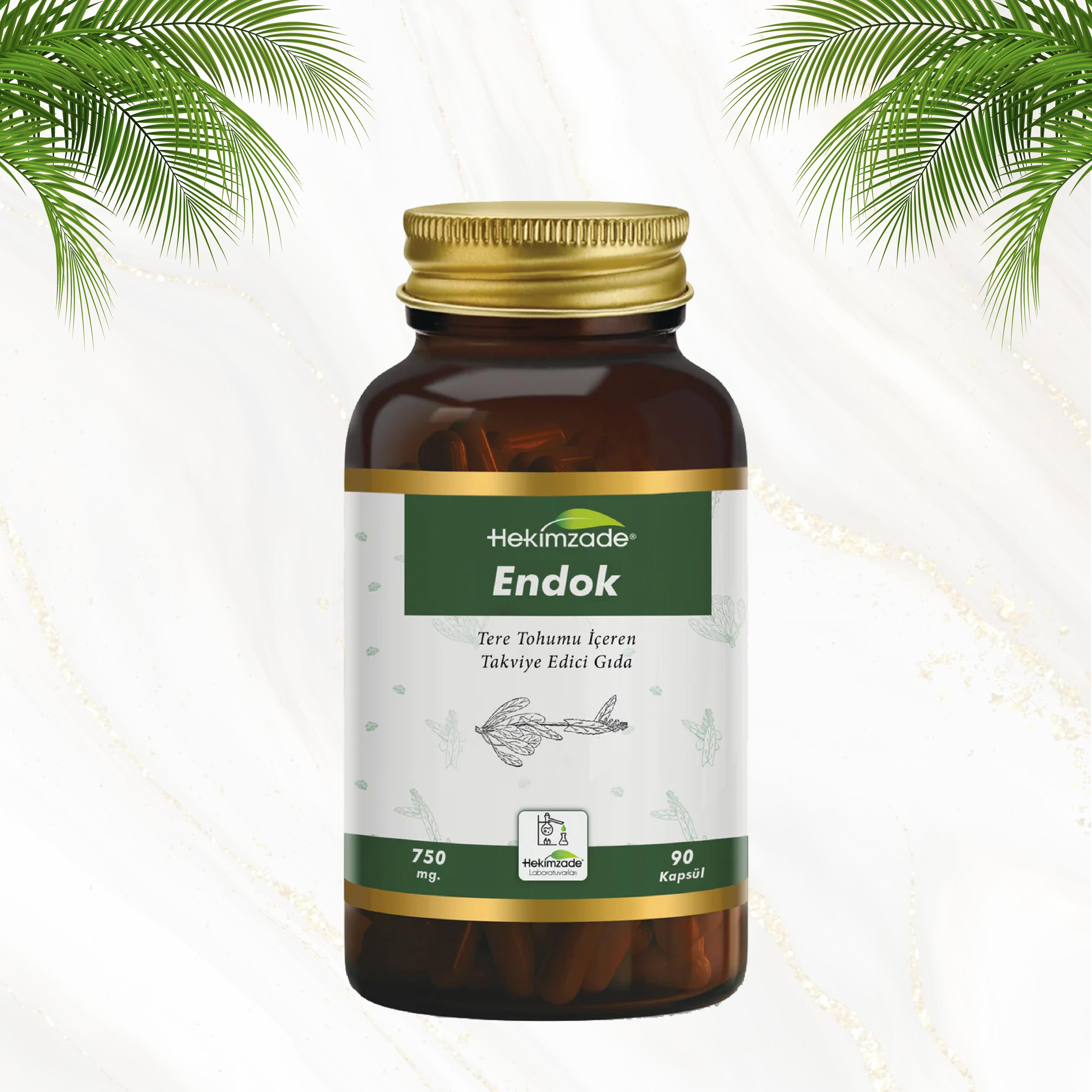 ENDOK 90 KAPSÜL 750mg - Tere Tohumu İçeren Takviye Edici Gıda