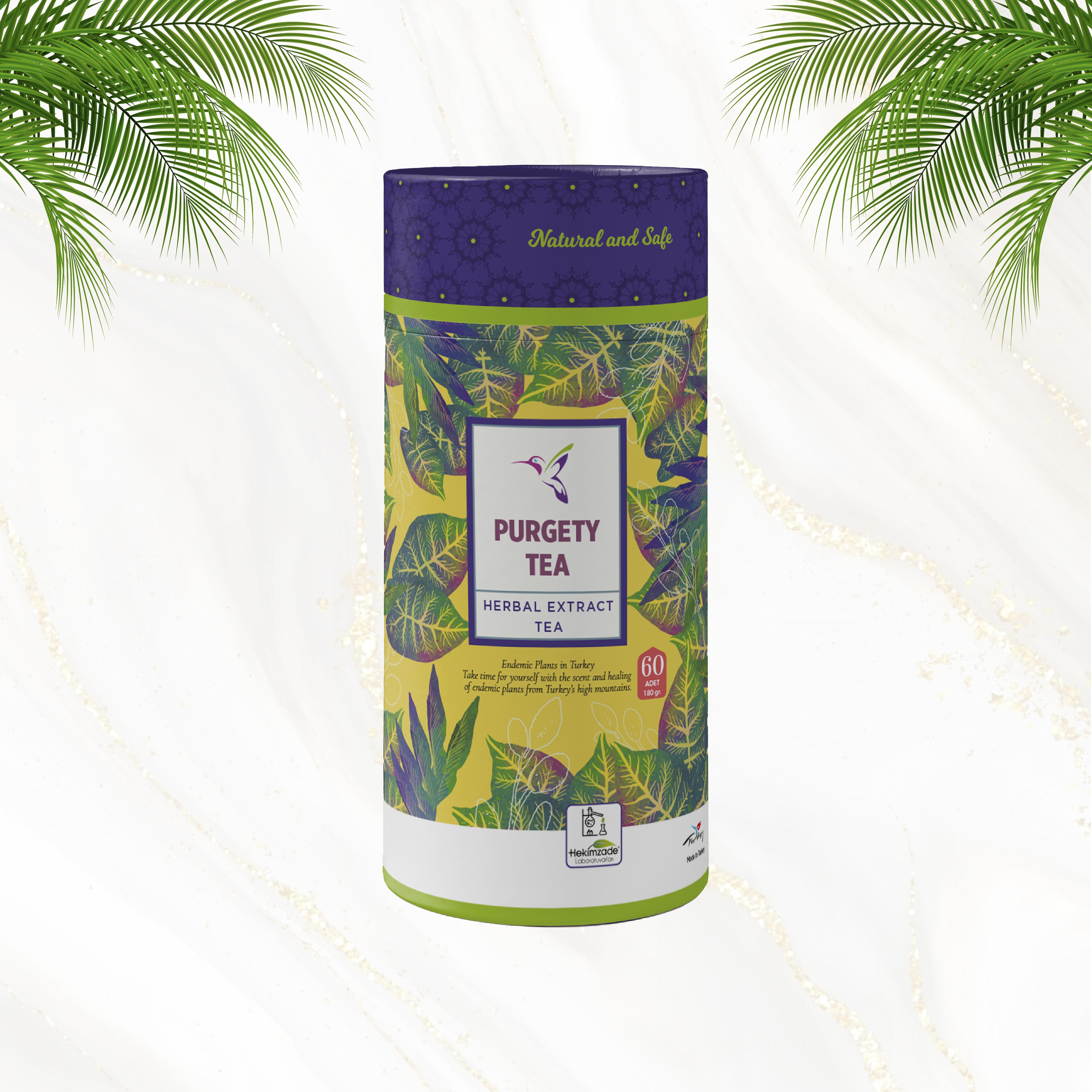 PURGETY TEA PAKET ÇAY - Sedir Yaprağı İçeren Bitkisel Karışım 60 Adet