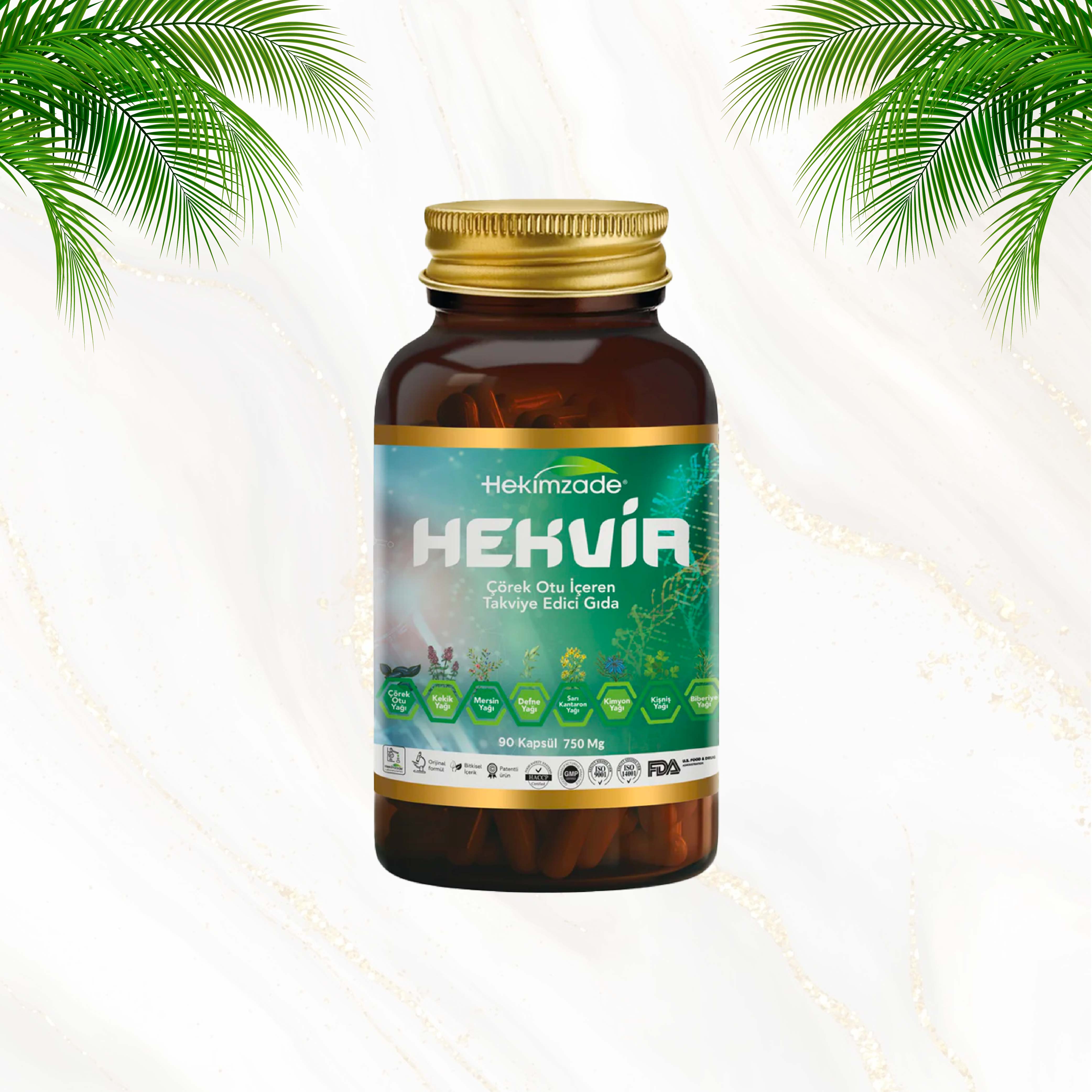 HEKVİR 90 KAPSÜL 750mg - Timokinon İçeren Takviye Edici Gıda